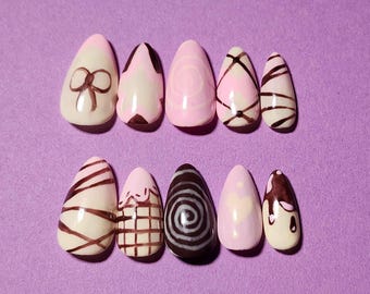 Neapolitan Press on Nails - Etsy