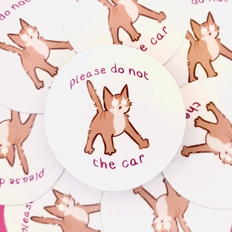 Please Do Not the Car Cat Meme Sticker - Etsy Australia