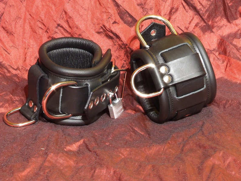 Extra width: leather F U S S shackles 80 mm wide genuine | Etsy