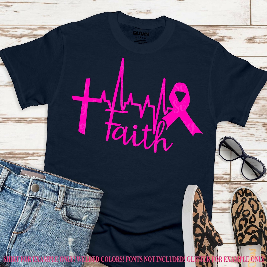Breast Cancer Svg, Cross Heartbeat Ribbon, Survivor Svg, Awareness Svg ...