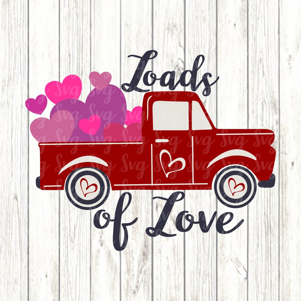 Valentine Red Truck Svgred Vintage Truckvalentines - Etsy