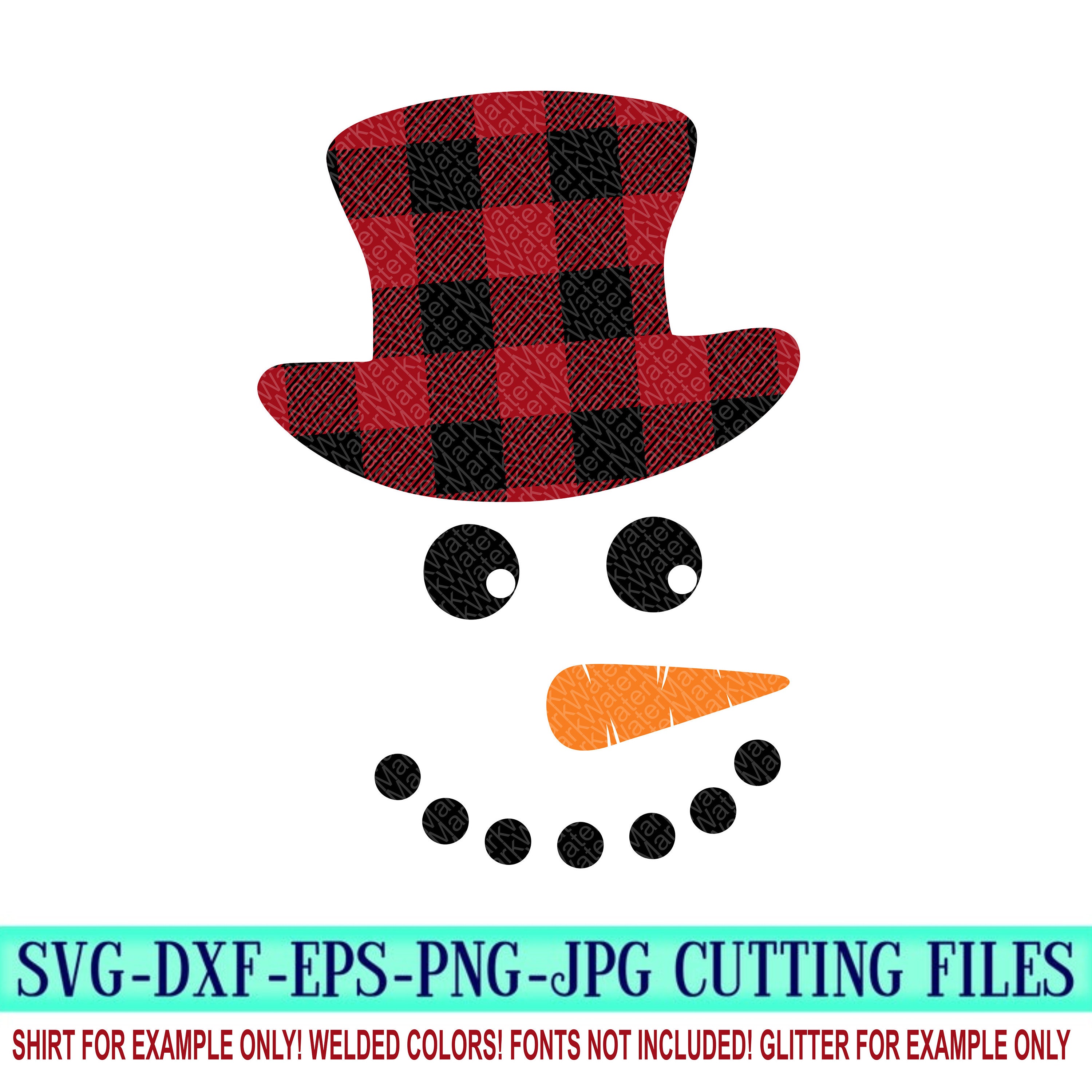 Plaid Snowman Hat Svg Plaid Snowman Svg Buffalo Plaid - Etsy