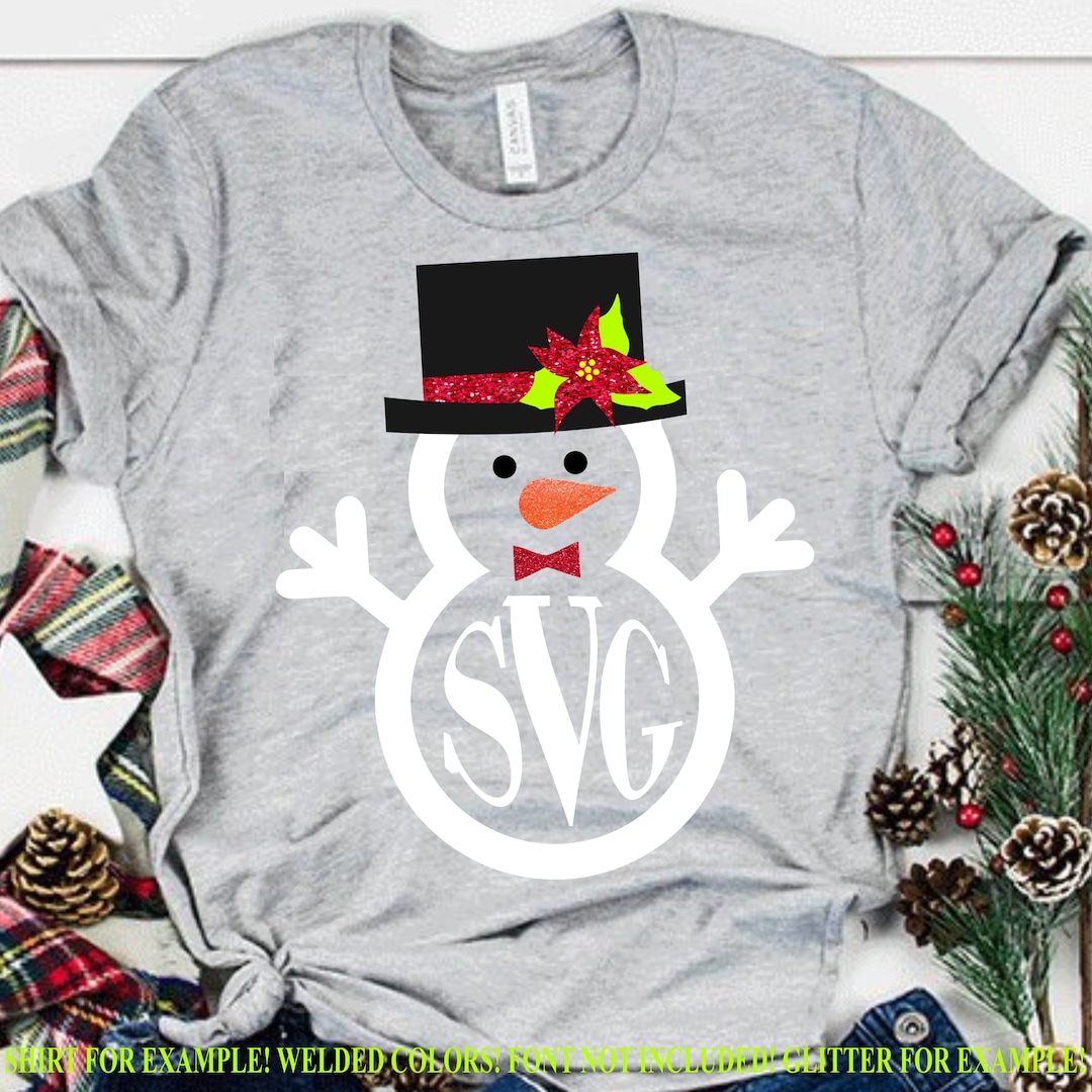 Snowman Monogram Svg,christmas Monogram,christmas Shirt,christmas ...