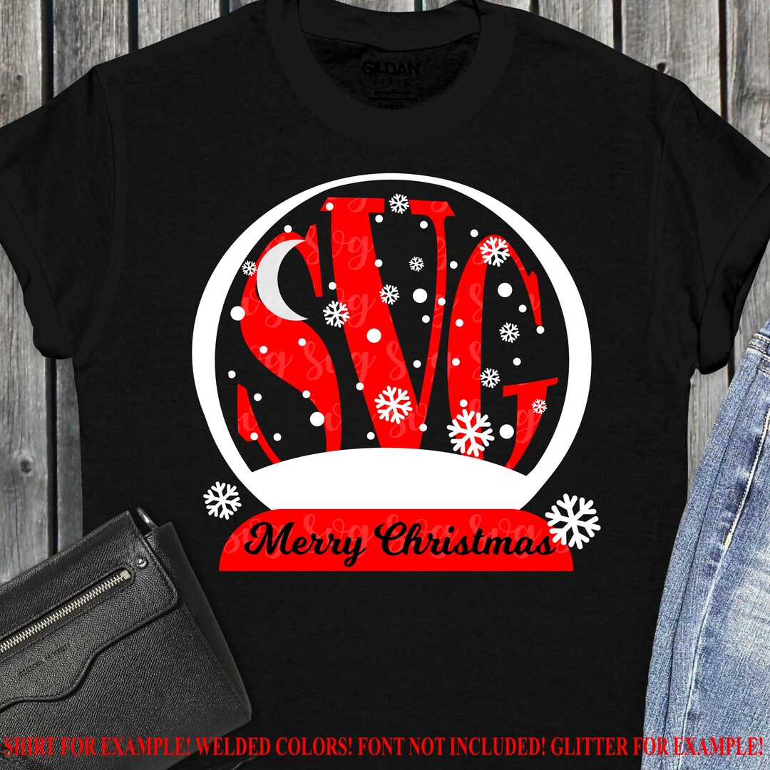 Christmas Globe Monogram Svg,holiday Monogram Svg, Christmas Decals ...