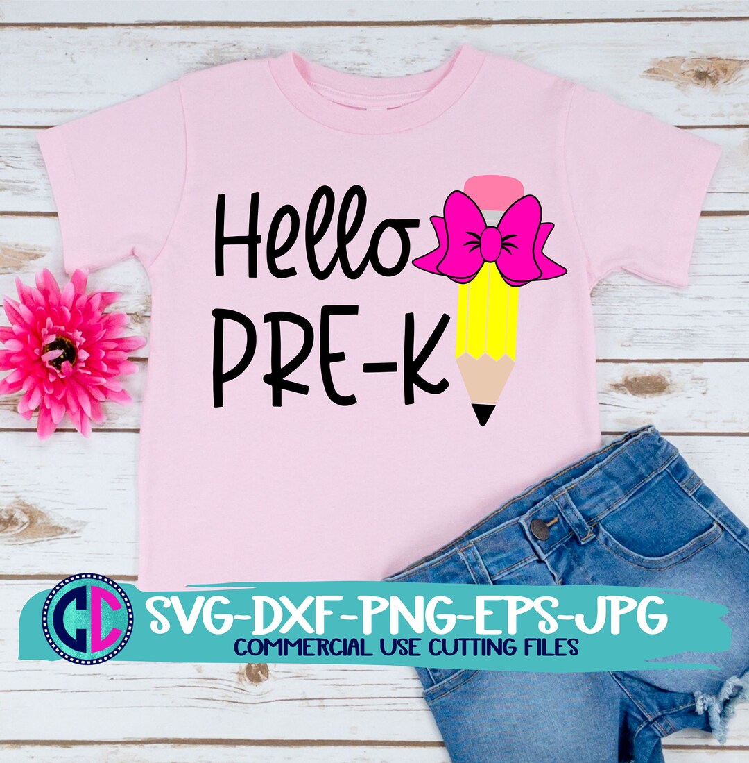 Hola preescolar svg, Lápiz svg, escuela svg, pre k svg, maestro svg ...