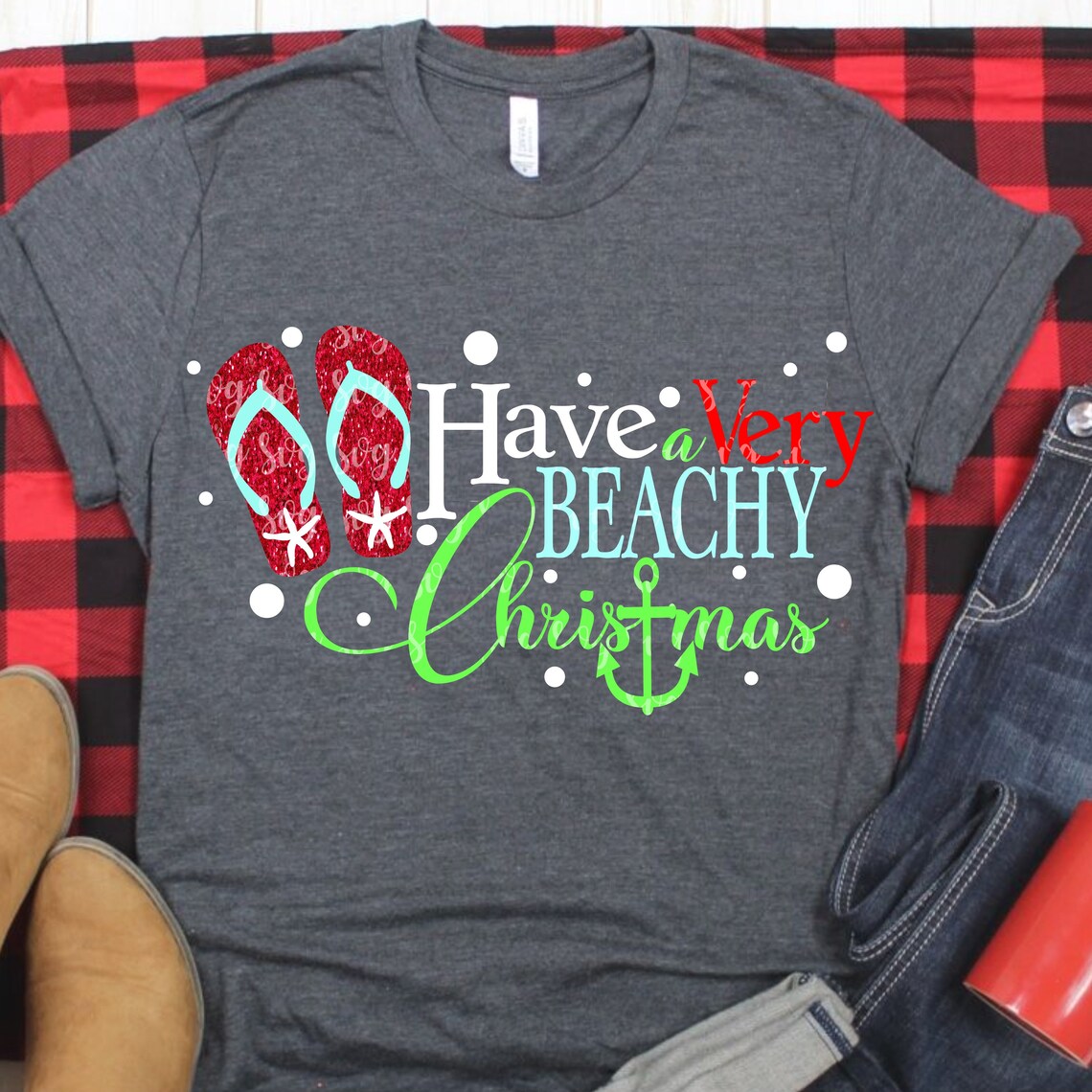 A Very Beachy Christmas Svgbeach Svgflip Flop Svgchristmas | Etsy