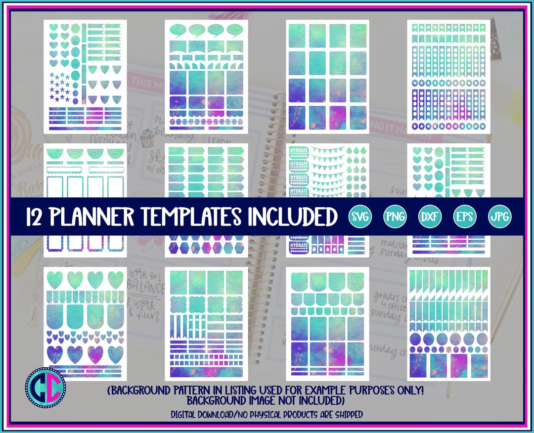 Planner Template Bundle, Planner Stickers Templates, Planner Svg Bundle ...
