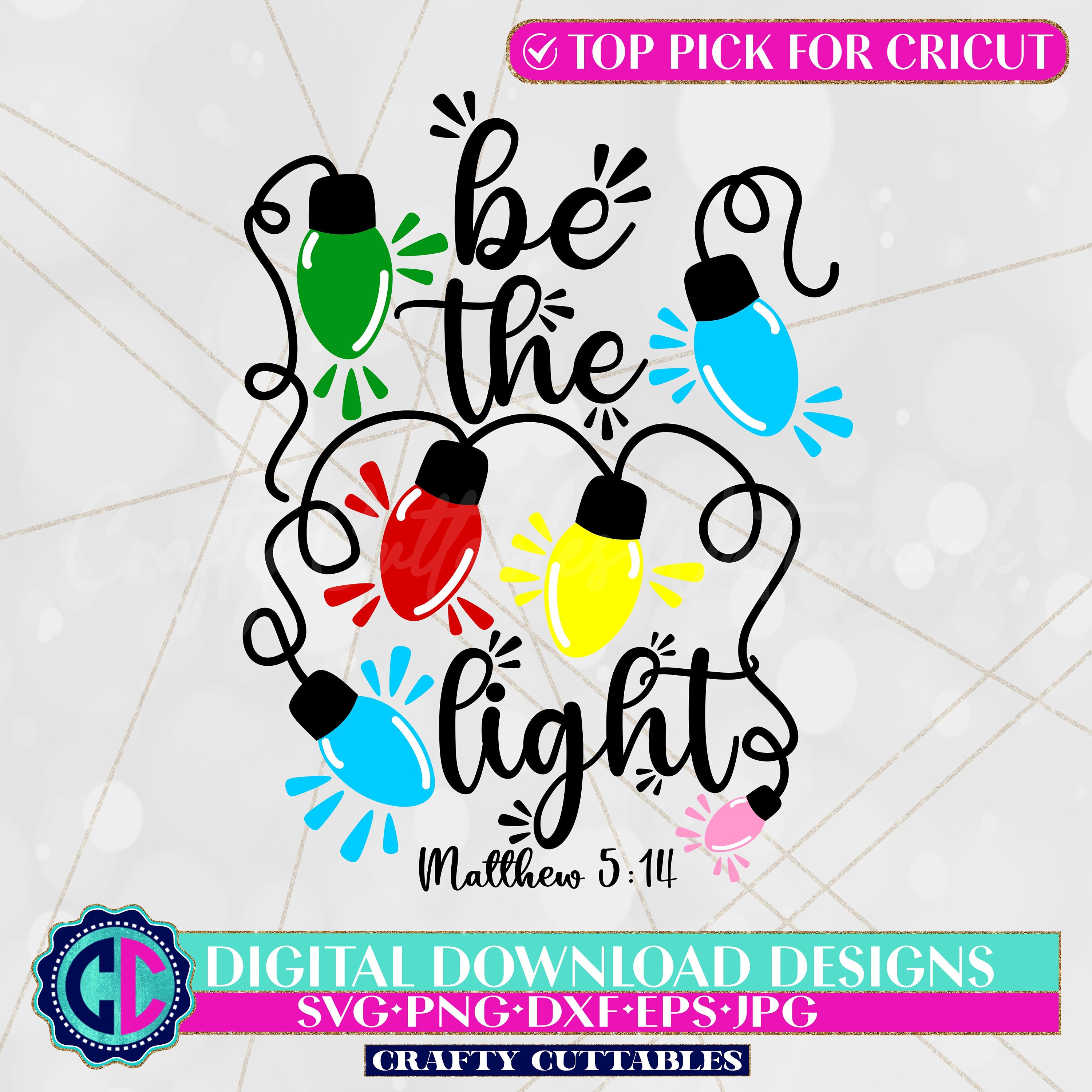 Be the Light Svg Christmas Lights Hand Drawn Digital - Etsy