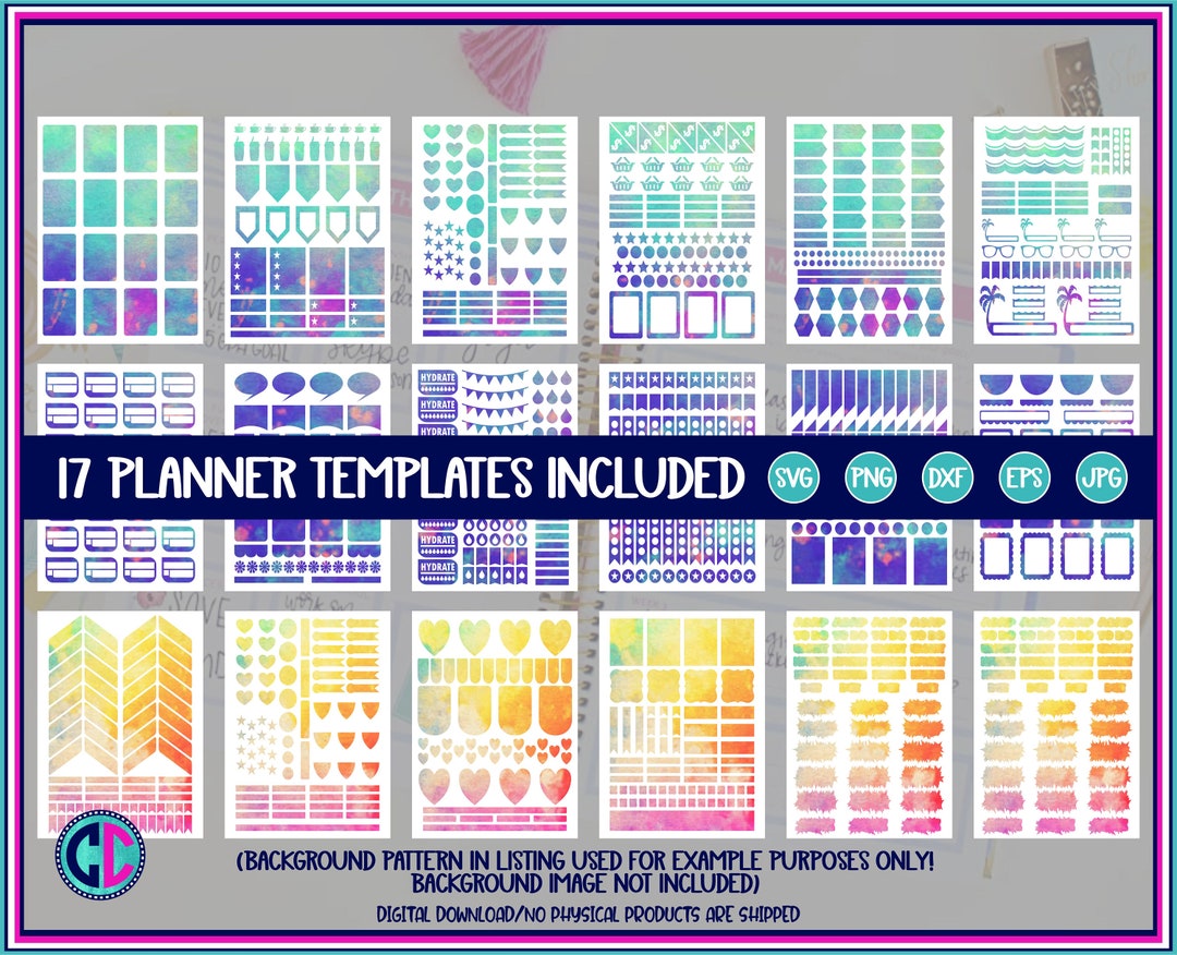 Planner Template Bundle, Planner Stickers Templates, Planner Svg Bundle ...