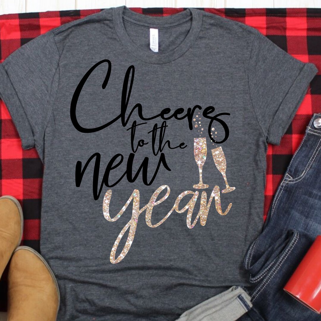 Cheers to New Year SVG, Glitter Champagne, New Year's Eve (digital ...