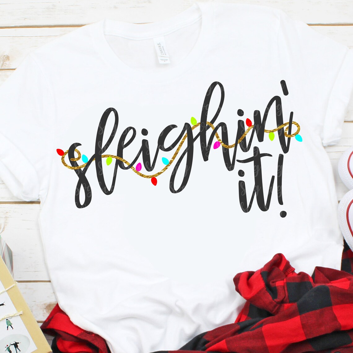 Sleighin' It Christmas Lights SVG, Holiday Cut Files (digital Download ...