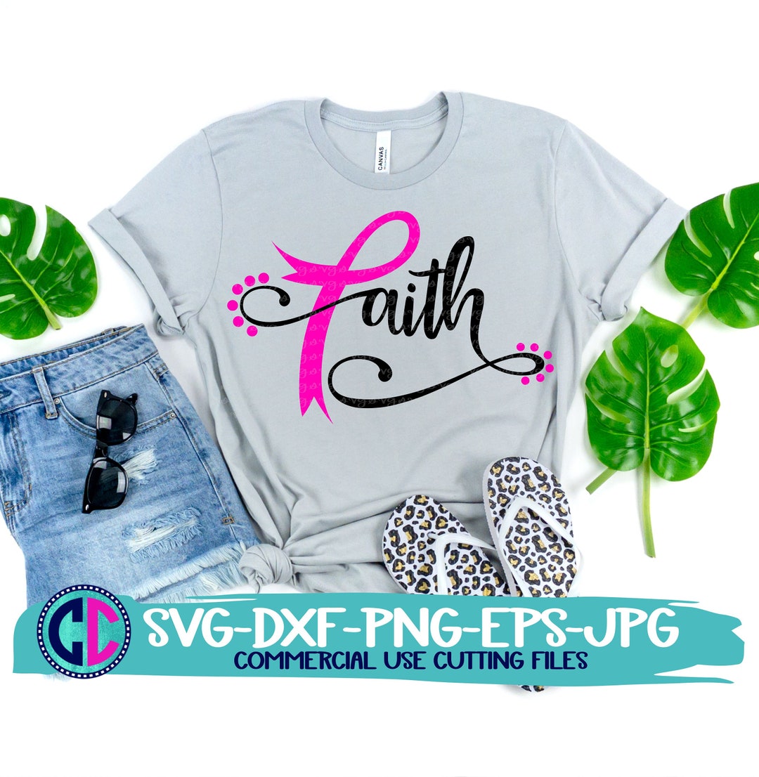 Breast Cancer Svg, Faith Cancer Ribbon Svg, Breast Cancer Awareness Svg ...