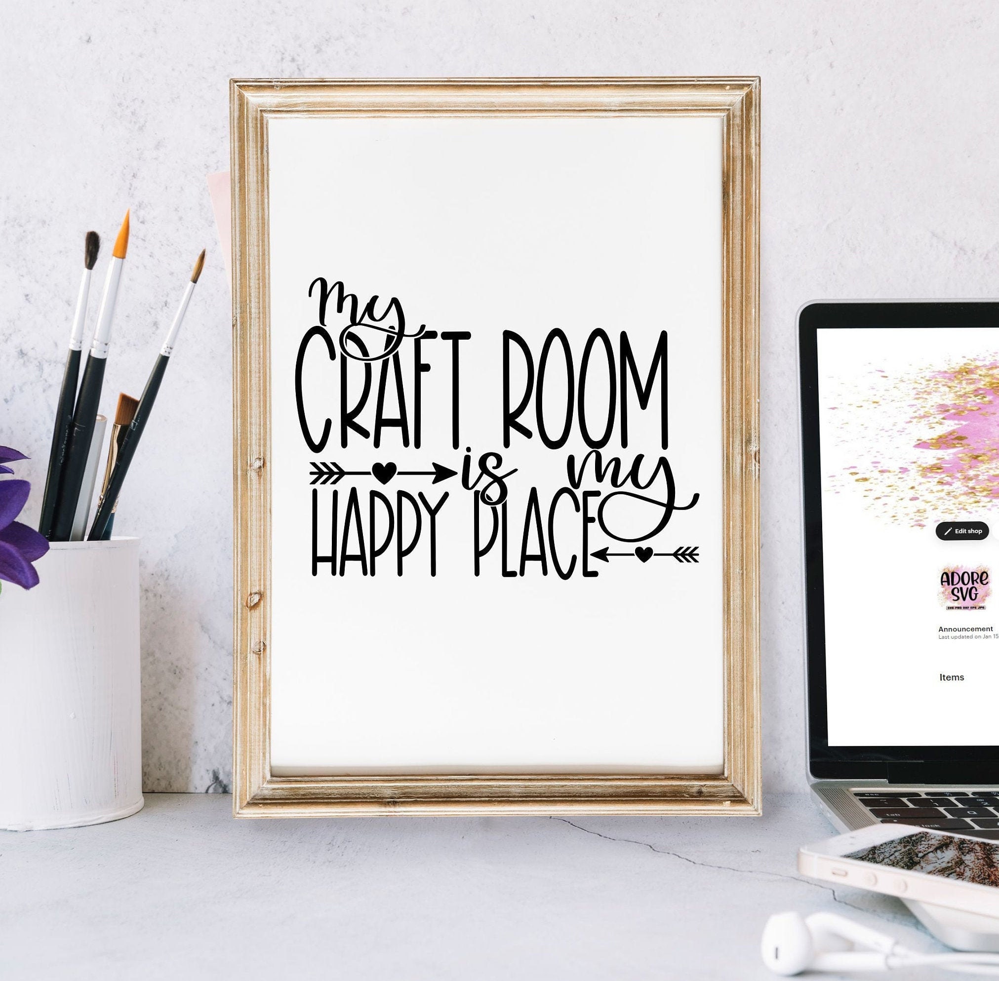 Crafting Svgmy Craft Room is My Happy Place Svg Happy Place - Etsy