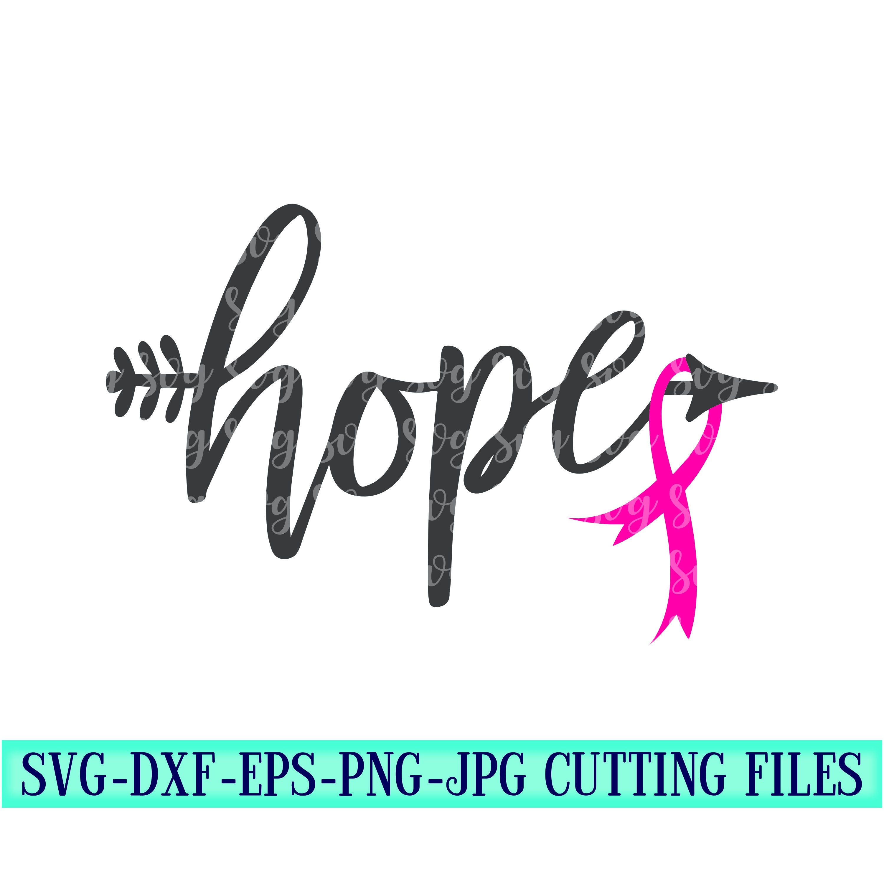 Arrow hope cancer ribbon svg breast cancer svg awareness | Etsy