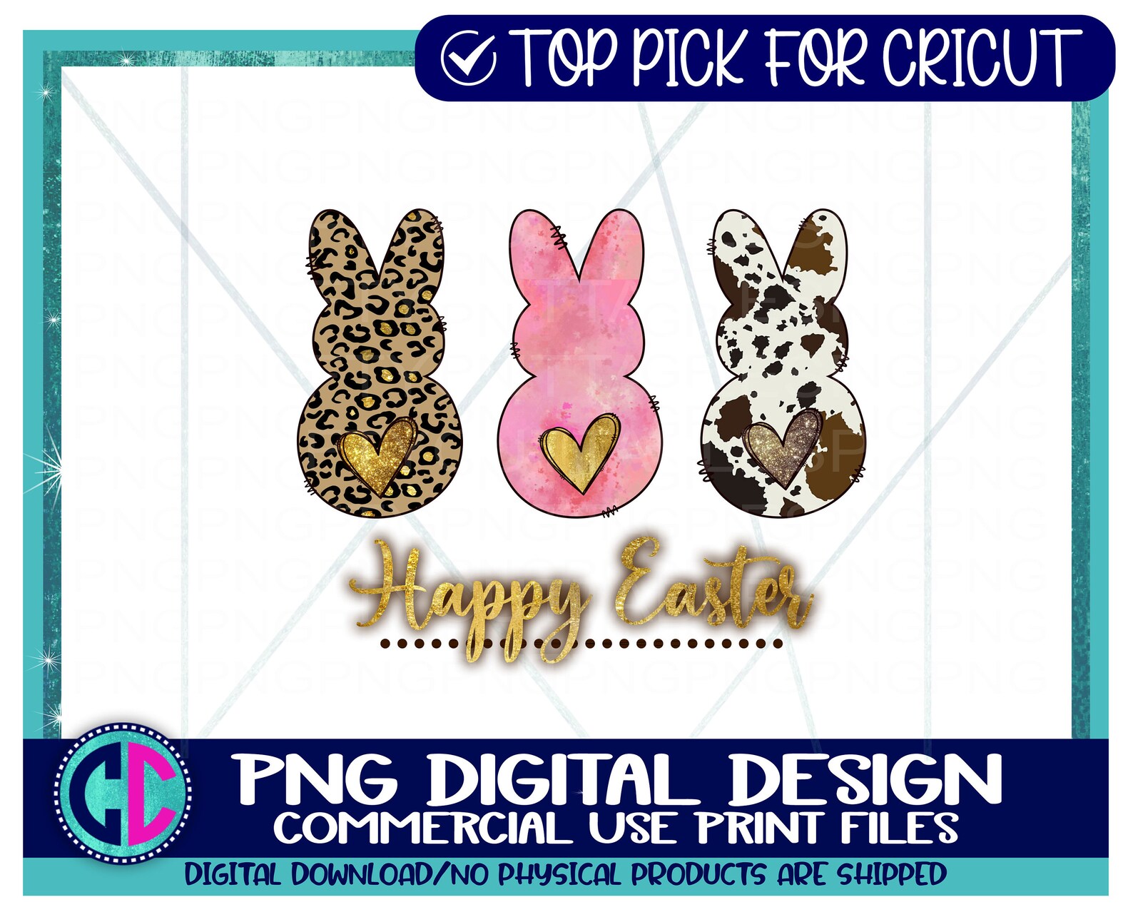 Happy Easter Png Retro Png Vintage Png Leopard Cheetah | Etsy