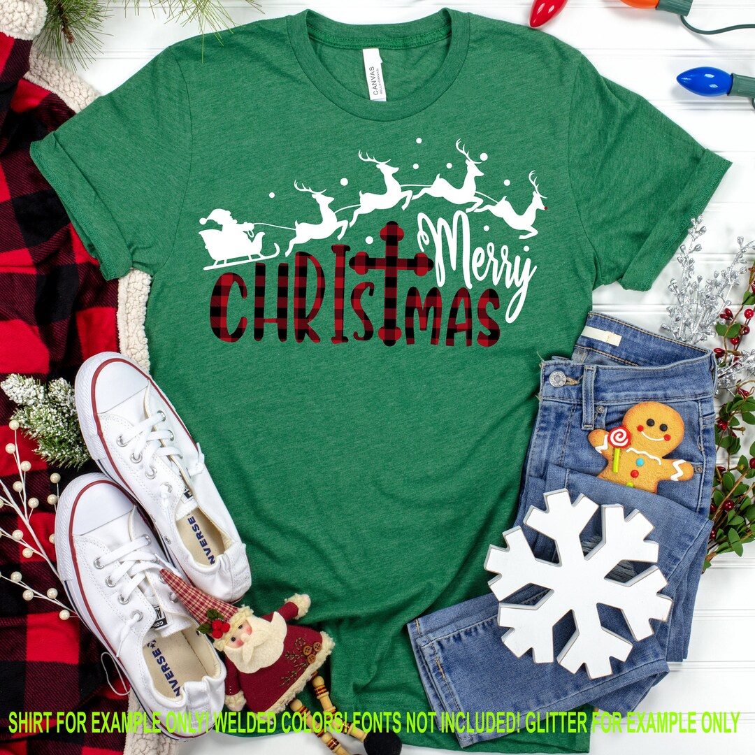 Merry Christ Mas Plaid Santa Svg, Plaid Santa Svg,buffalo Plaid Santa ...