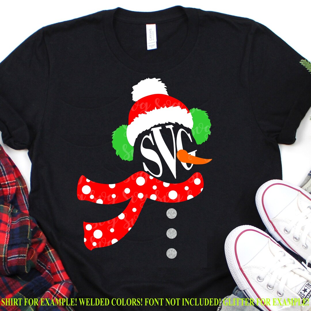 Snowman Monogram Svg, Snowman Svg, Christmas Svg, Snowman Shirt Svg ...