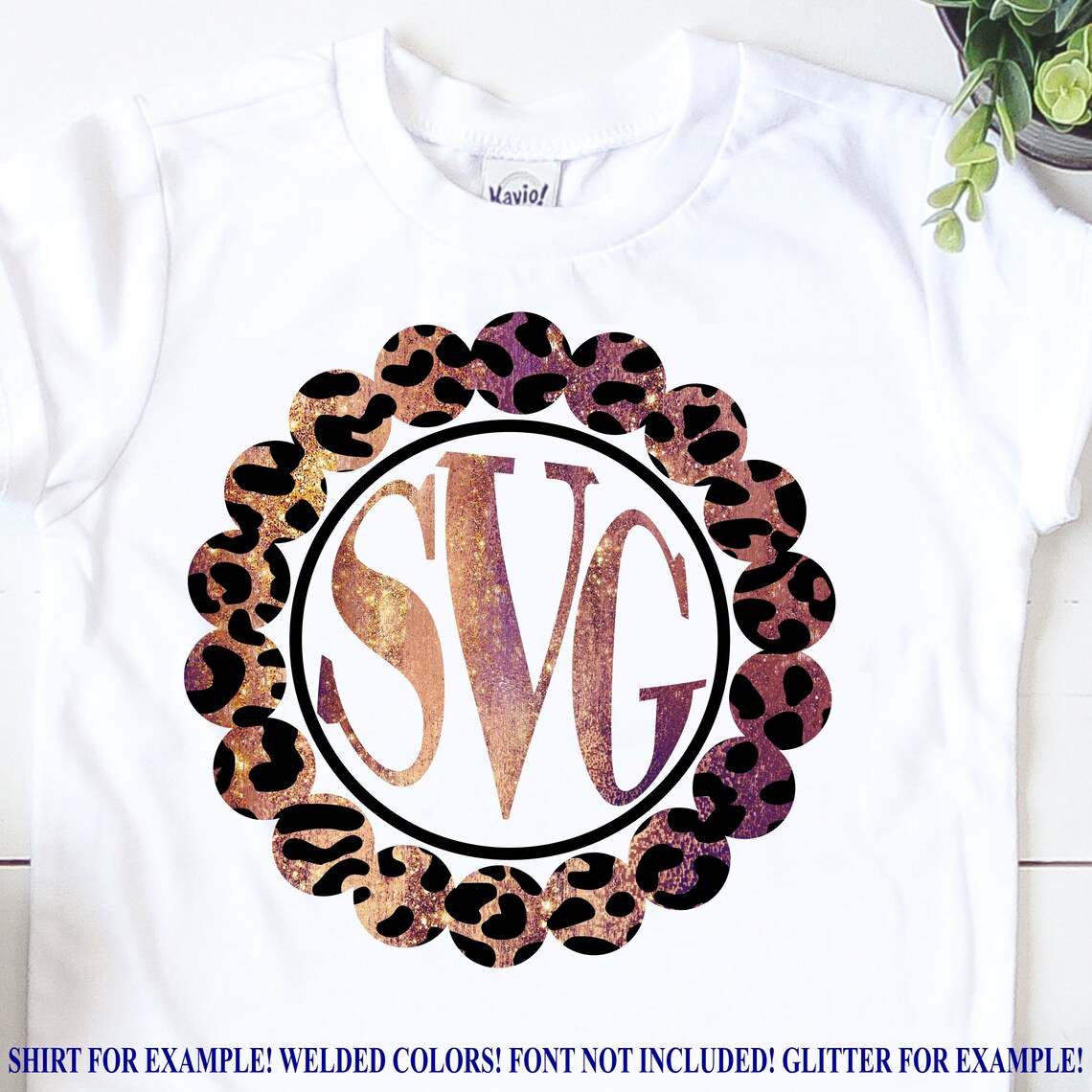 Leopard Print Monogram Svgmonogram Leopard Svg Pearl - Etsy