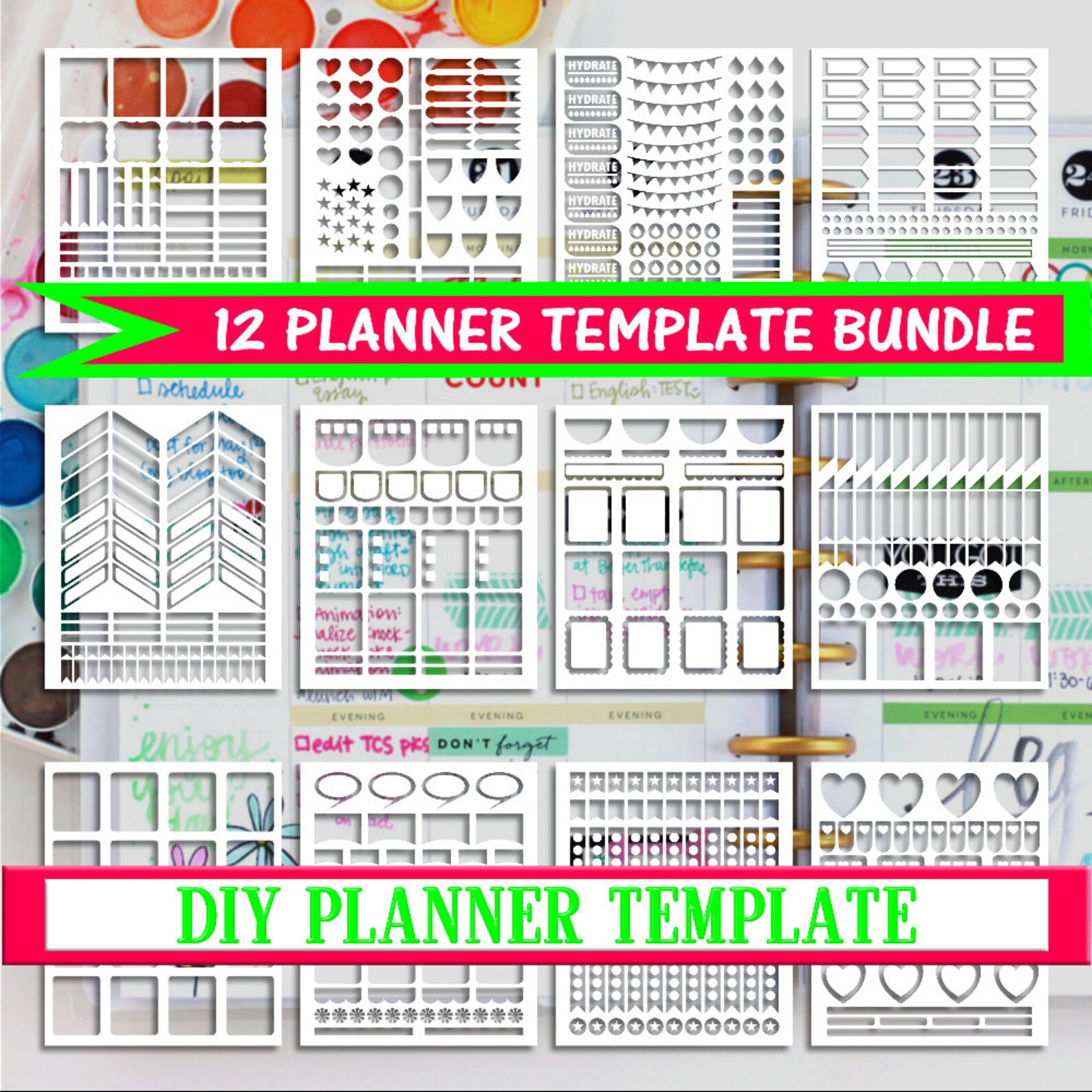 Planner Template Bundle Planner Stickers Templates Planner - Etsy