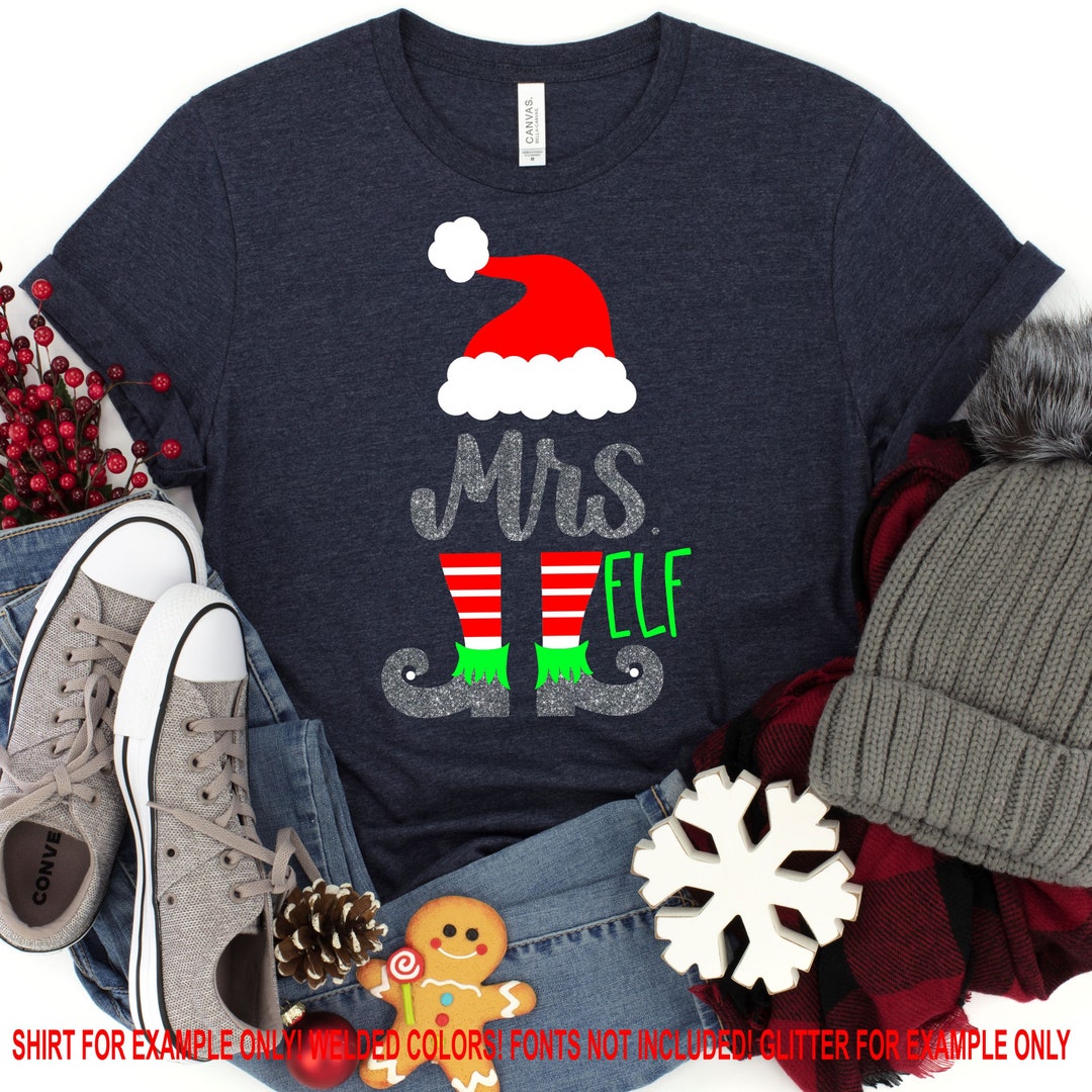 Mrs Elf Svg,christmas Elf Svg,family Matching Elf Svg,elf Leg Svg, Elf ...