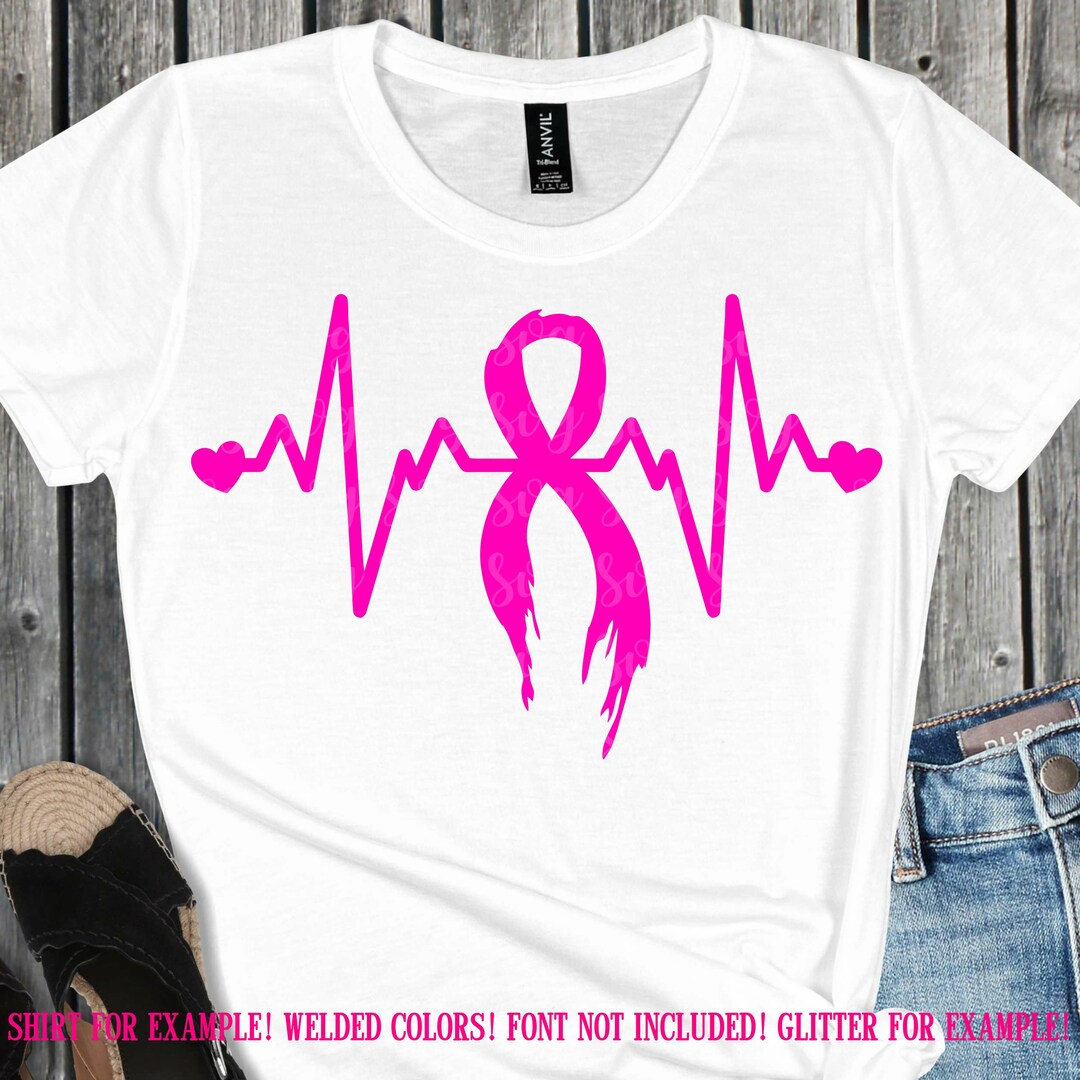 Breast Cancer Svg, Cancer Survivor Svg, Heart Beat Cancer Svg ...