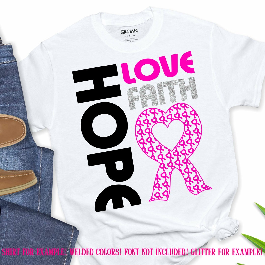 Breast Cancer Svg Hope Love Faith Breast Cancer Awareness - Etsy