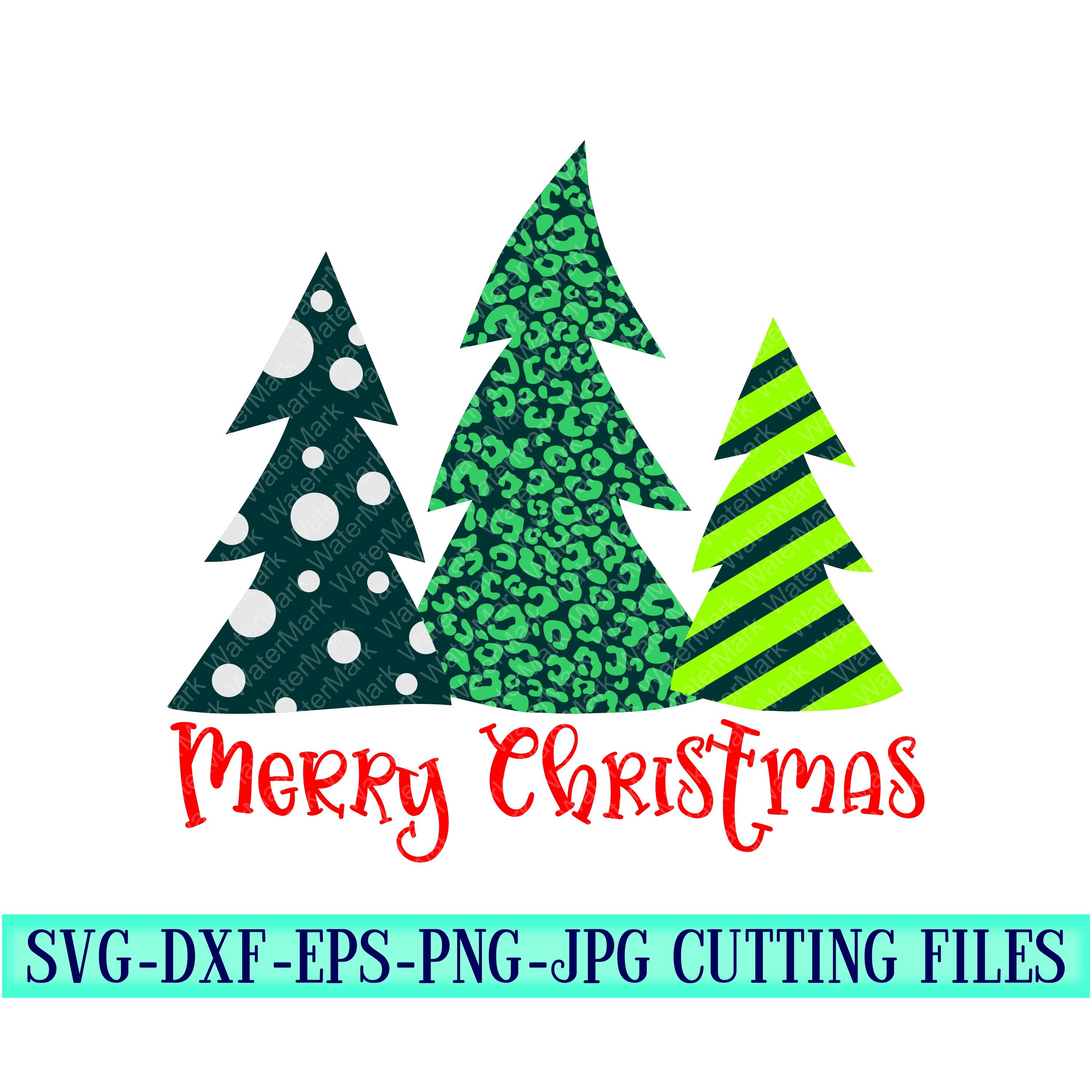 Merry Christmas Trees Svg Christmas Tree Stripe Tree Svg - Etsy