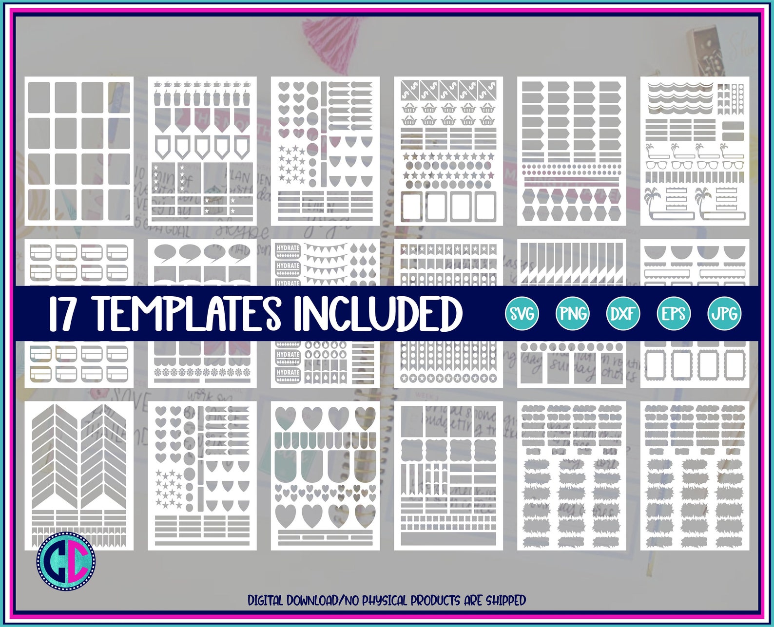 Planner Template Bundle, Planner Stickers Templates, Planner Svg Bundle ...