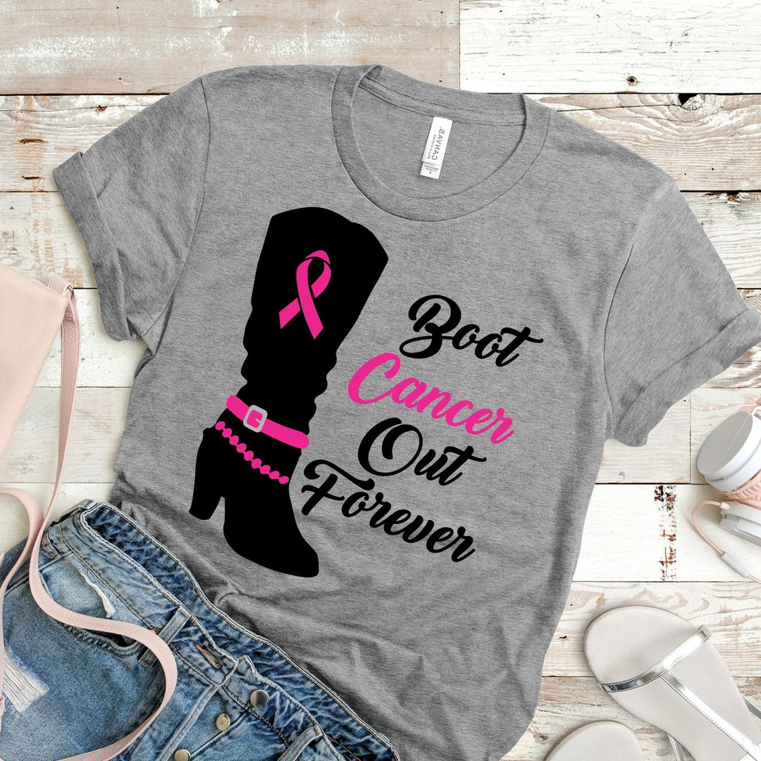 Breast Cancer Svg Boot Out Cancer Forever Awareness - Etsy