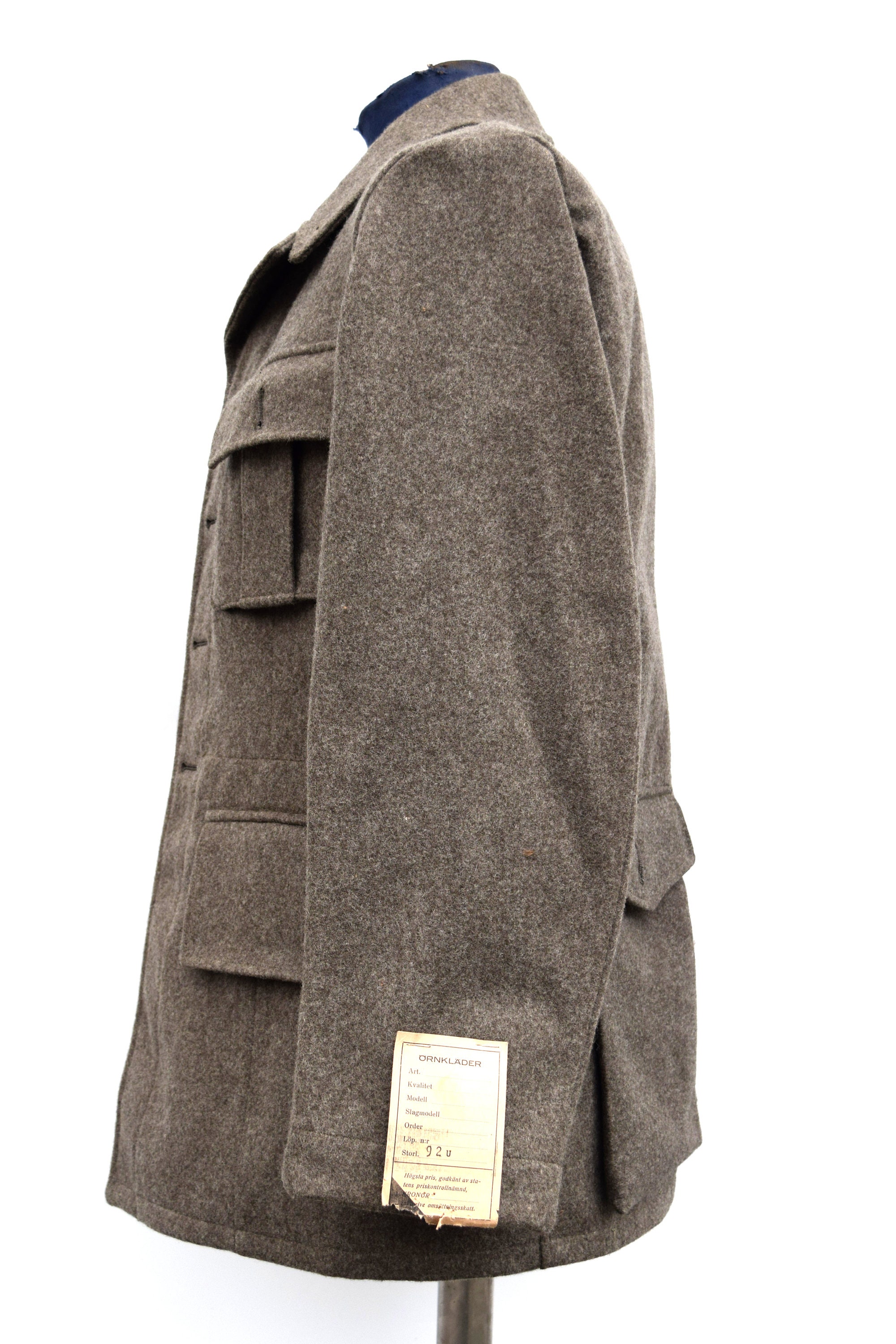 Vintage Swedish Army Fitted Wool Coat / Jacket / Tunic WWII - Etsy UK