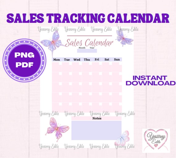 Printable Digital Download Blank Calendar Butterfly Inspired - Etsy