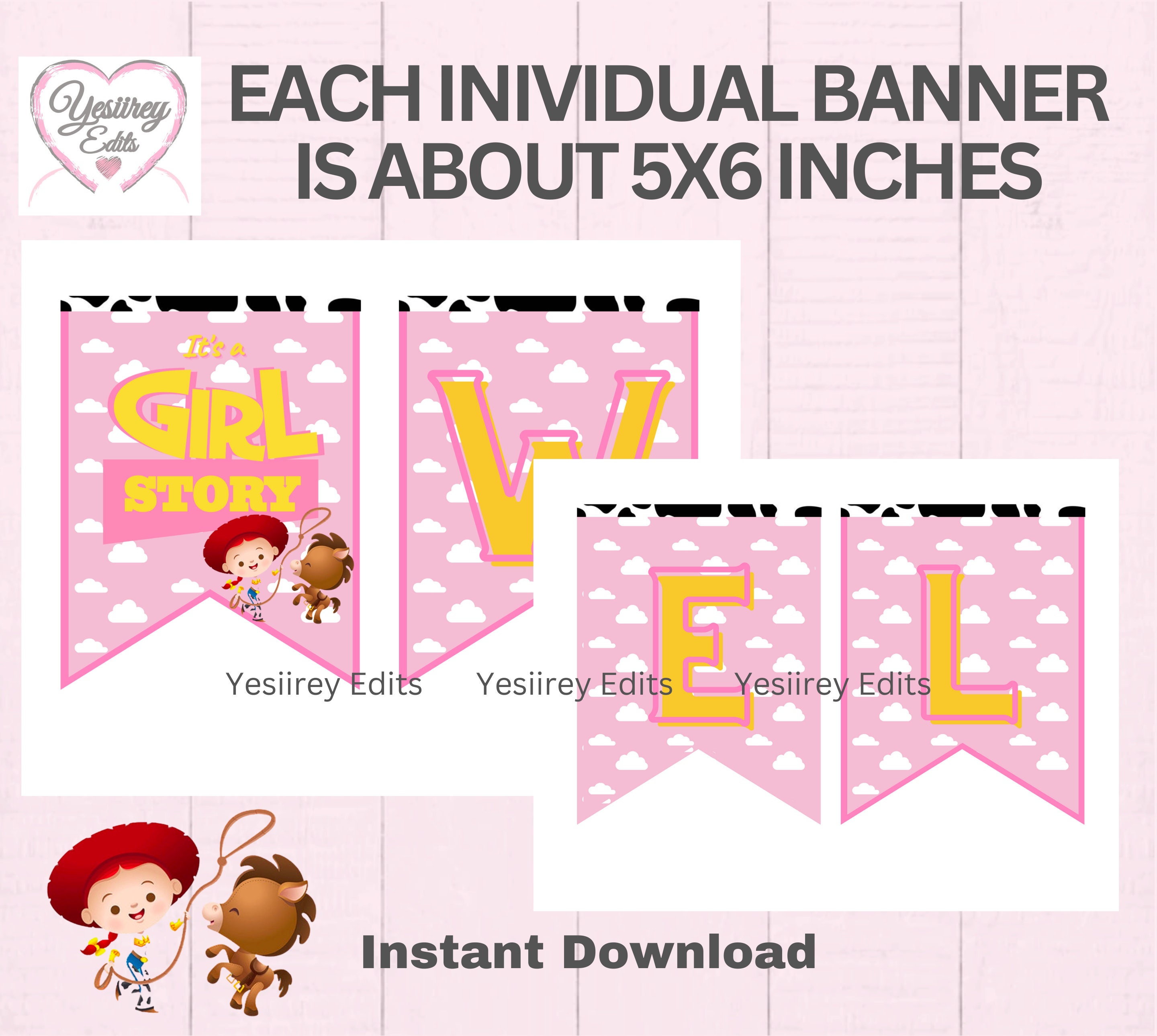 Printable "it's a Girl Story" Baby Shower WELCOME BABY GIRL Banner ...