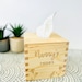 Personalised Tissue Box Cover / Engraved Wooden Tissue Box / Gift for ...
