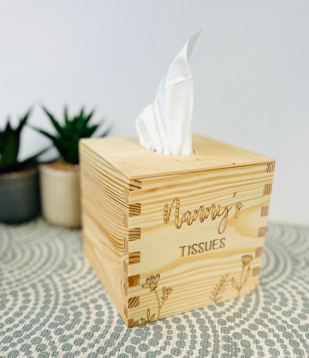 Personalised Tissue Box Cover / Engraved Wooden Tissue Box / Gift for ...