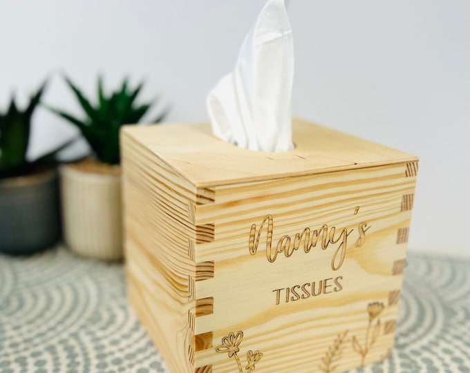 Personalised Tissue Box Cover / Engraved Wooden Tissue Box / Gift for ...