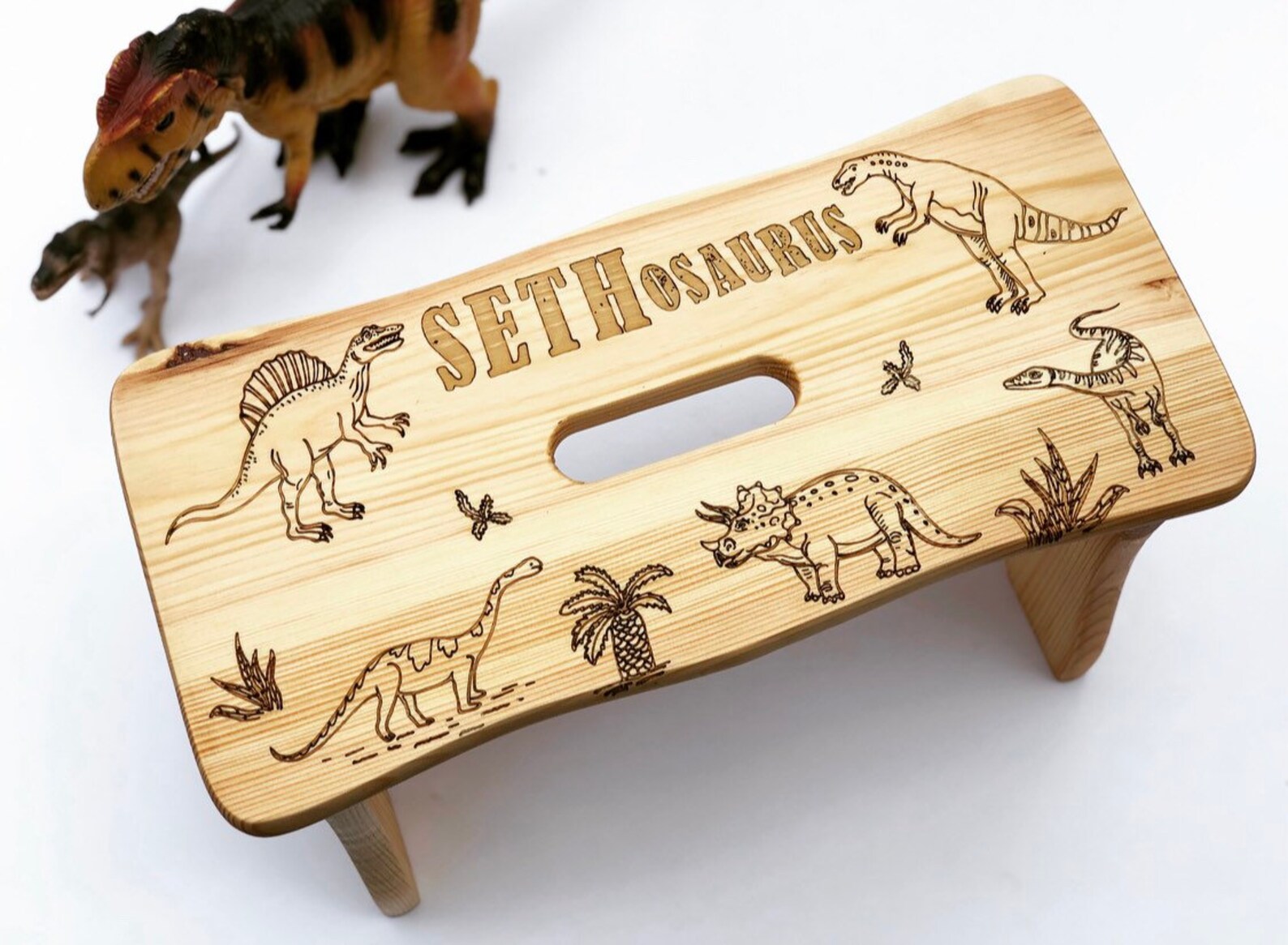 Personalised Children's Dinosaur Stool / Wooden Step / | Etsy