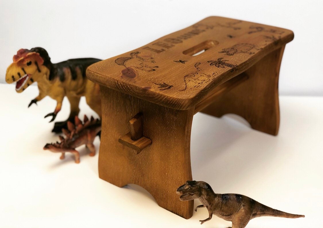 Personalised Children's Dinosaur Stool / Wooden Step / - Etsy UK