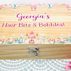 Personalised Hair Accessories Storage Box / Hair Bobbles Bows Clips Box ...