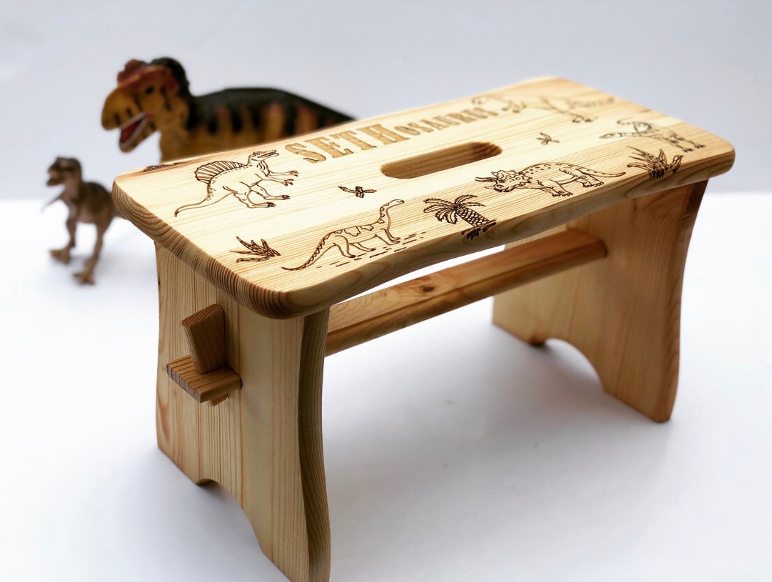 Personalised Children's Dinosaur Stool / Wooden Step / | Etsy