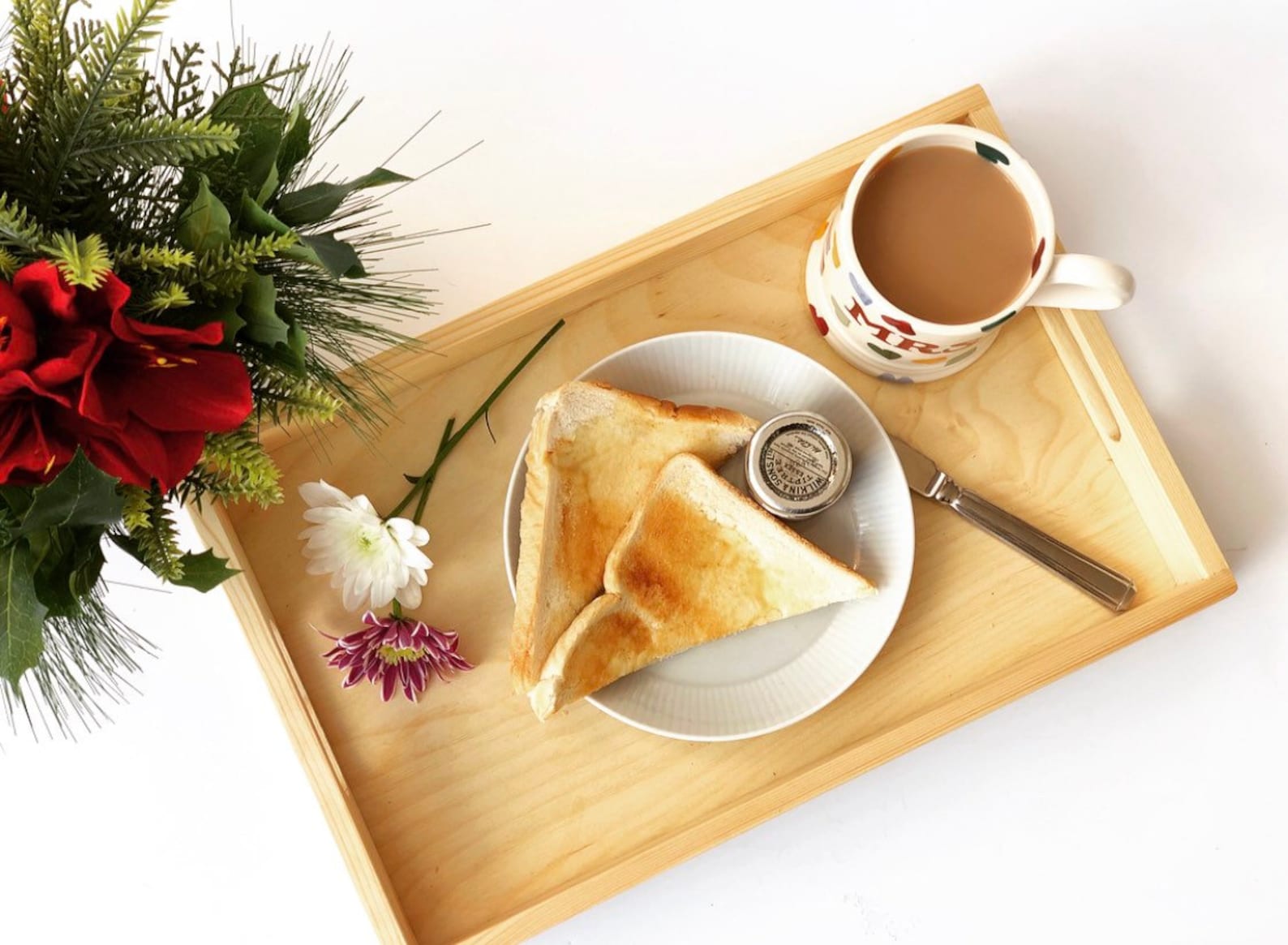 Personalised Breakfast Tray / Wooden Tray / Engraved Tray / Valentines ...