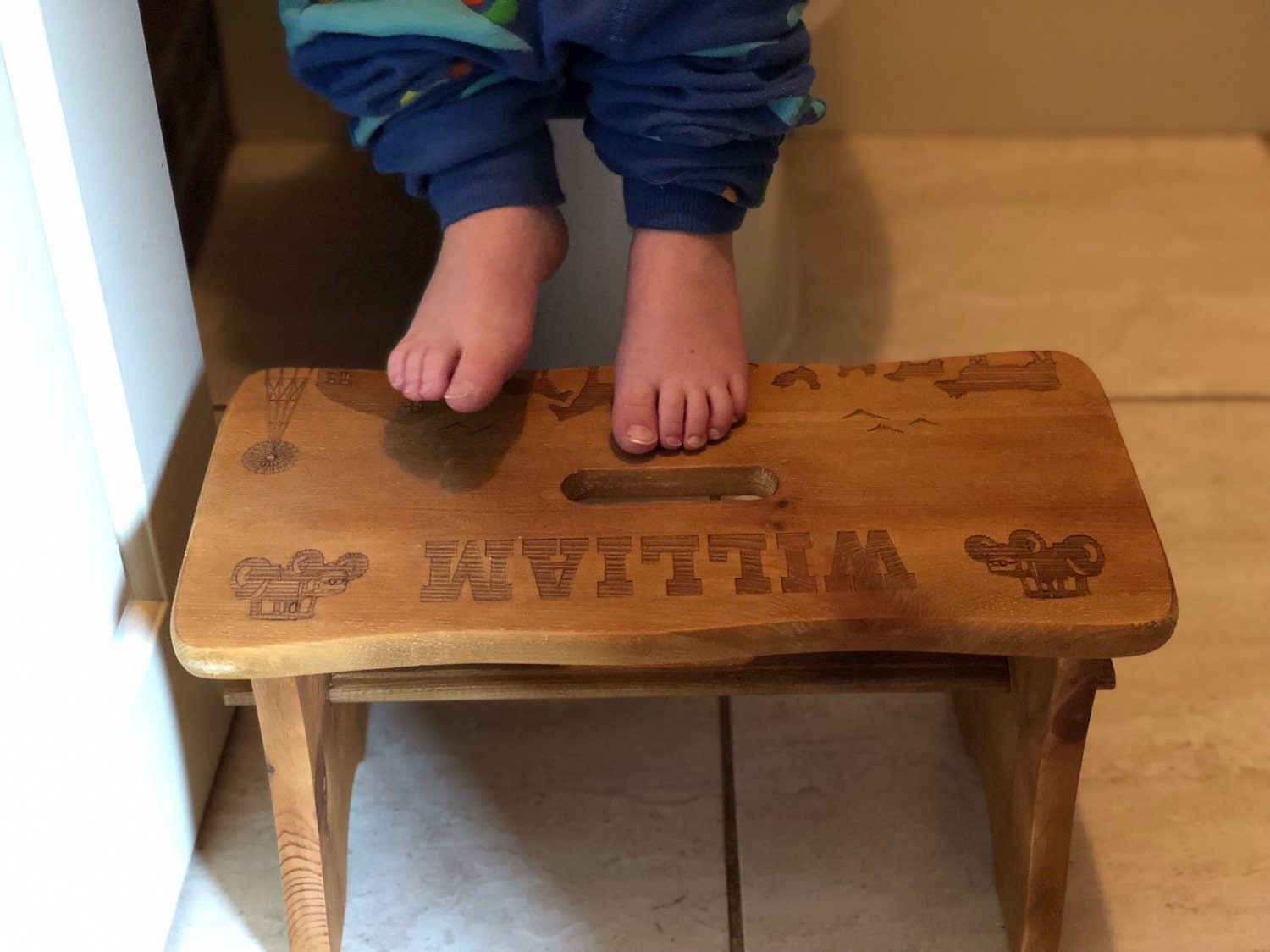 Personalised children's stool / wooden step / farm animal | Etsy