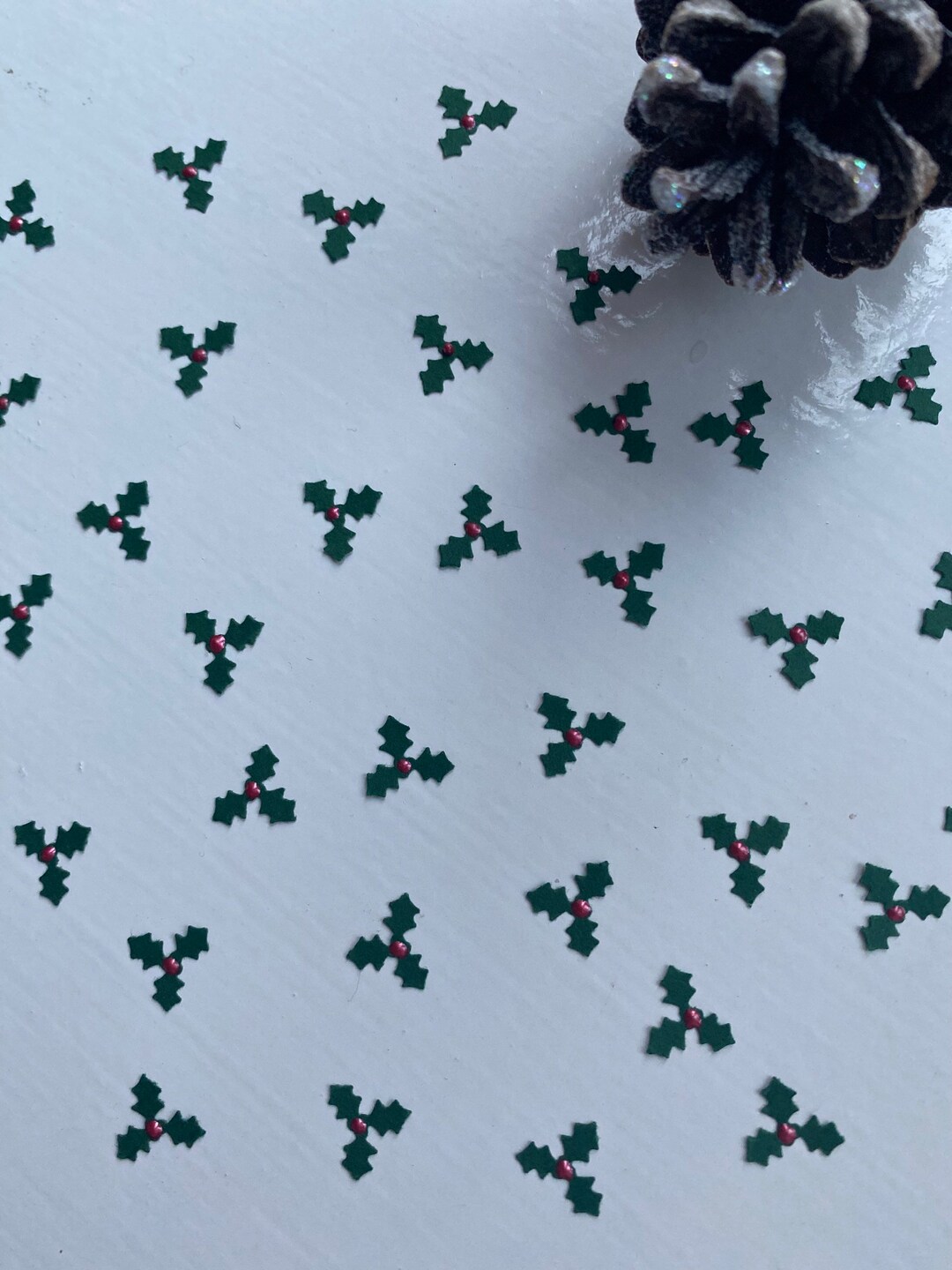 Miniature Holly With Berry Card Embellishments New! Choice of Plain or ...