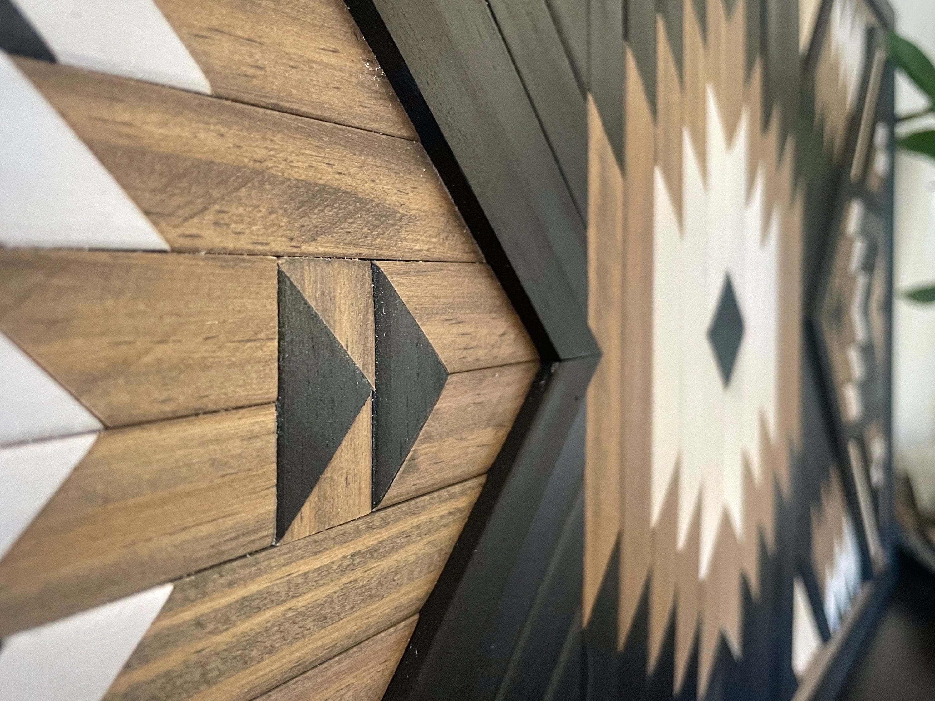 Nala Aztec Wooden Wall Mosaic Geometric Wood Wall Art Bold Modern ...