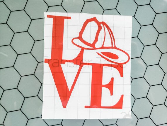 Fireman Love Decal | Etsy