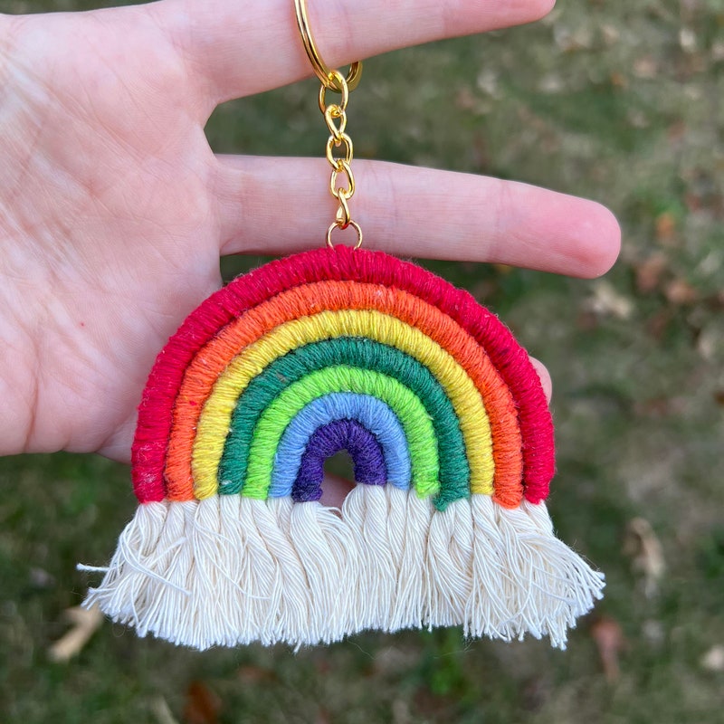 Rainbow Keychain - Etsy