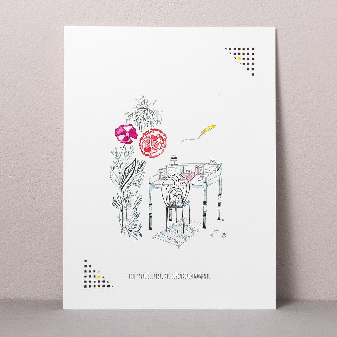 Posters Illustration Moment Positive Inspiration Picture Writer - Etsy