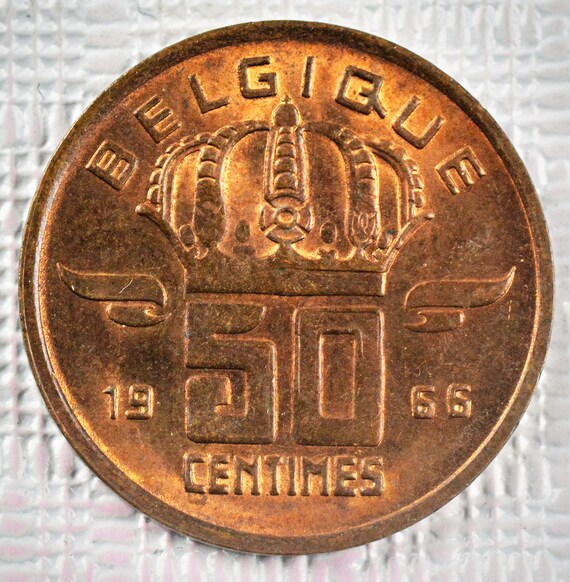 Old Belgie Coin Belgium 50 Centimes 1966 - Etsy