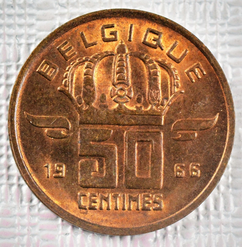 Oude Belgie Munt België 50 Centimes 1966 - Etsy België