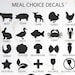Set of 50 Meal Decal, Meal Stickers, Menu Stickers, Wedding Meal ...