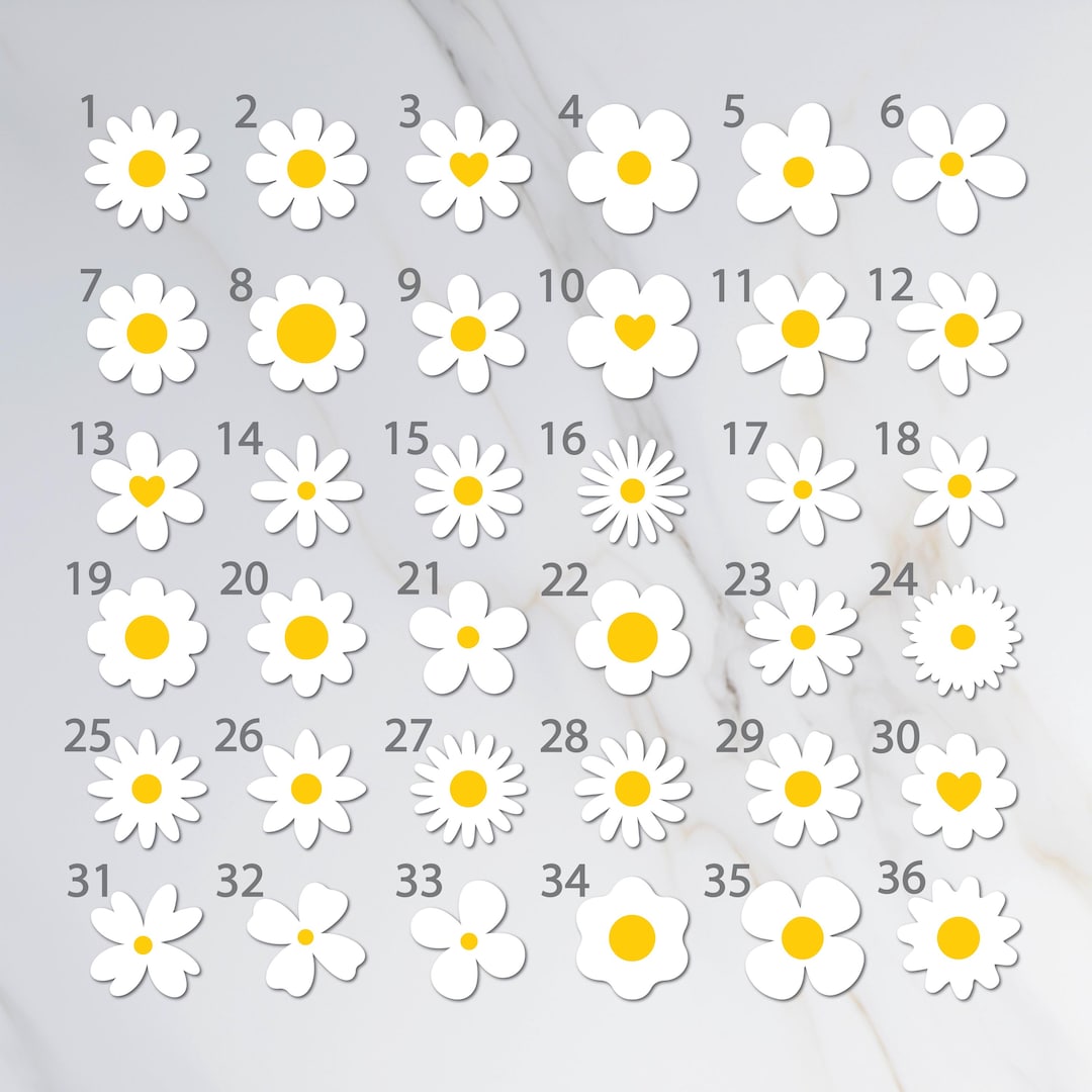 Daisy Flower Stickers | Flower Sticker | Flower Sticker Set | Daisy ...